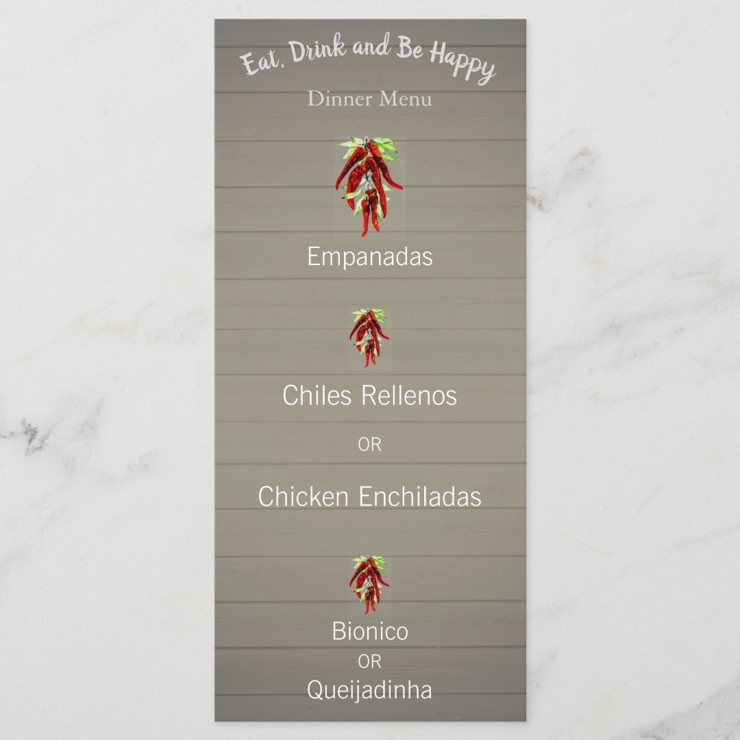 Vintage Red Pepper - menu card | Zazzle