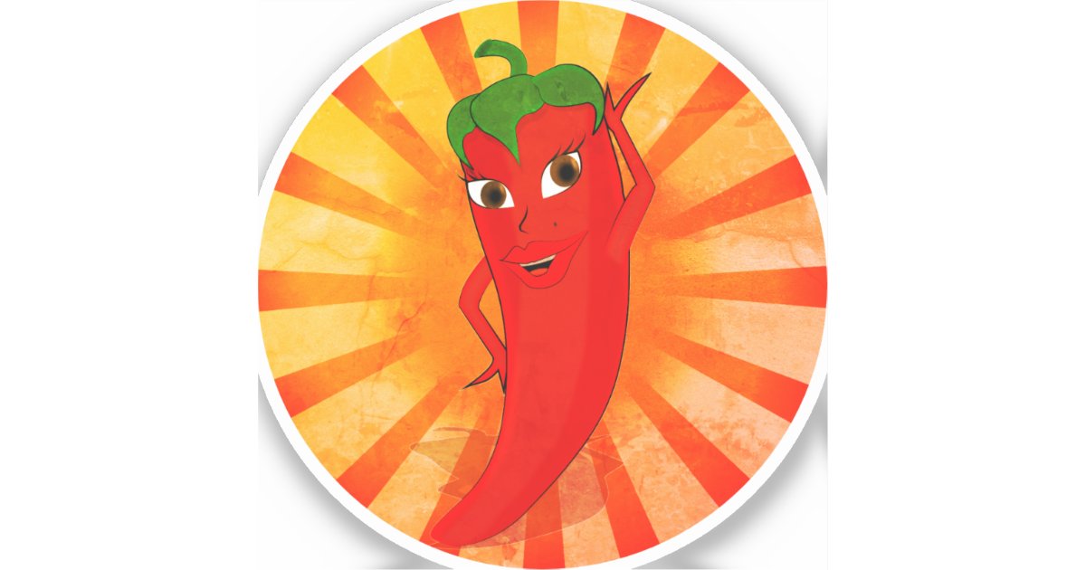 Vintage Red Pepper Superstar Sticker | Zazzle
