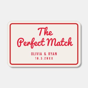 Vintage Red Perfect Match Custom Wedding Favors | Zazzle