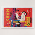 Vintage Red Planet Mars Space Travel Poster Jigsaw Puzzle | Zazzle