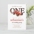 Vintage Red Race Car 1st Birthday Invitation | Zazzle