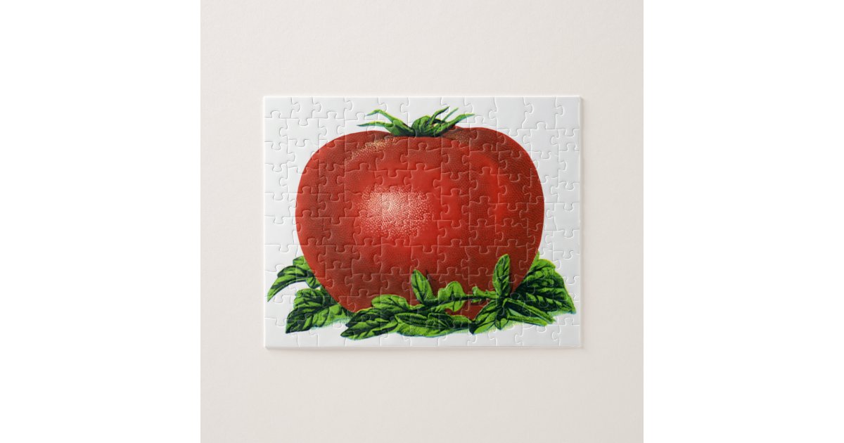 Vintage Red Ripe Tomato, Vegetables and Fruits Jigsaw Puzzle | Zazzle