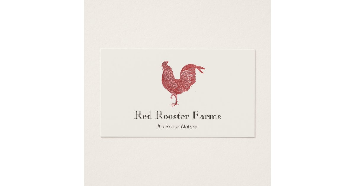 Vintage Red Rooster Farm to Table Catering 2 Business Card | Zazzle.com