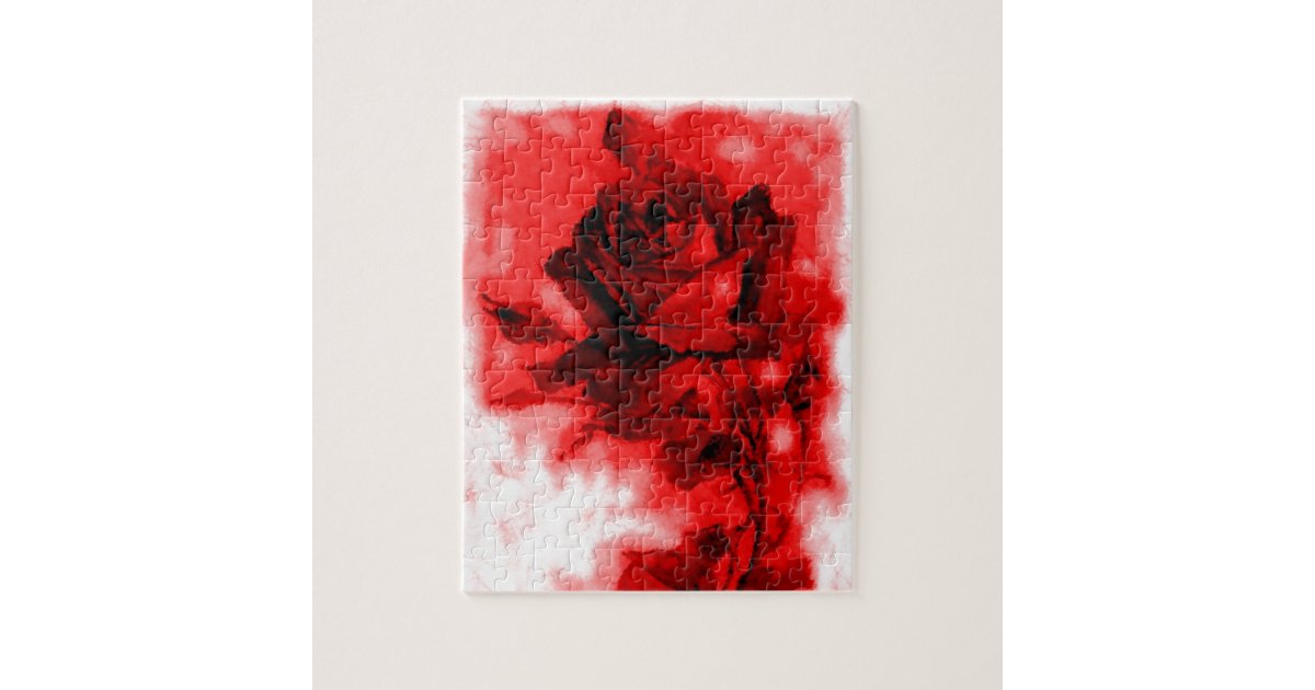 Vintage Red Rose Illustration Flowers Art Jigsaw Puzzle | Zazzle