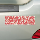 Vintage red roses custom bumper sticker | Zazzle