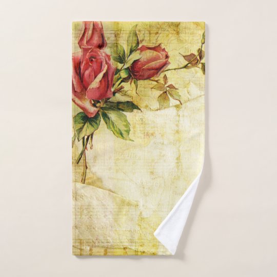 Vintage Red Roses, Elegant Bath Towel Set | Zazzle.com