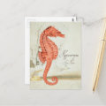 Vintage Red Sea Horse Postcard | Zazzle