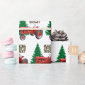 Vintage Red Tractor And Tree Christmas Wrapping Paper | Zazzle
