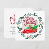 Vintage Red Truck & Christmas Tree Holiday Card | Zazzle