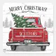 Vintage Red Truck Christmas Tree Rustic Holiday Square Sticker | Zazzle