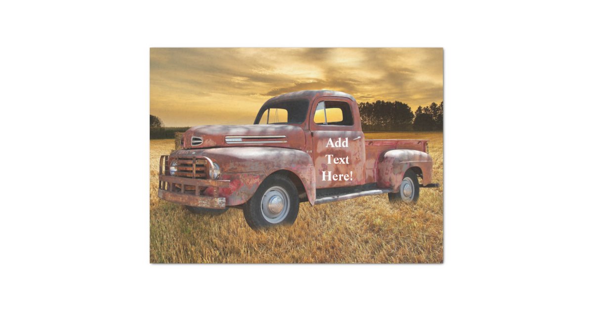Vintage Red Truck Farm Field Tissue Paper | Zazzle