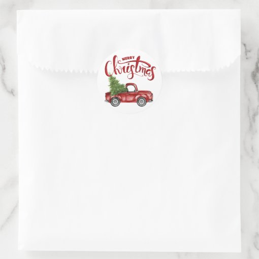 Vintage Red Truck Sticker | Zazzle