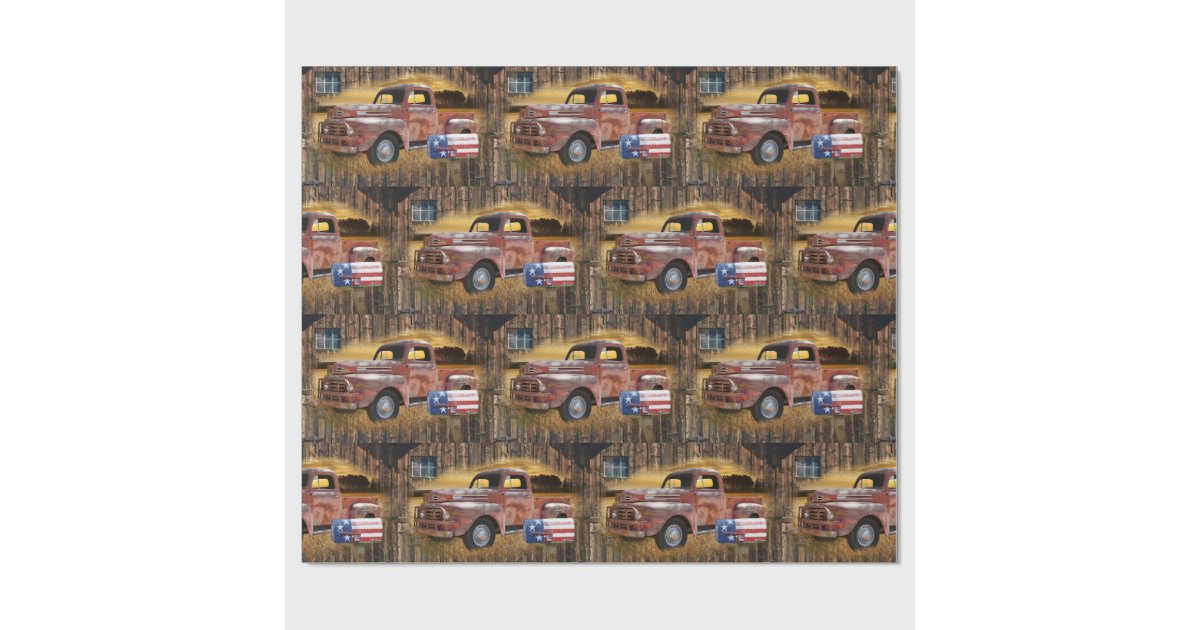 Vintage Red Truck Wrapping Paper | Zazzle