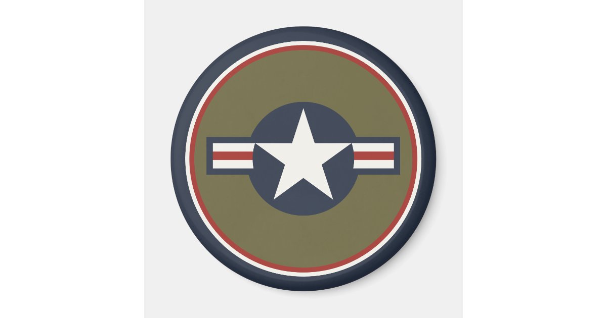 Vintage Red White Blue USAAF Insignia Star Bars Magnet | Zazzle
