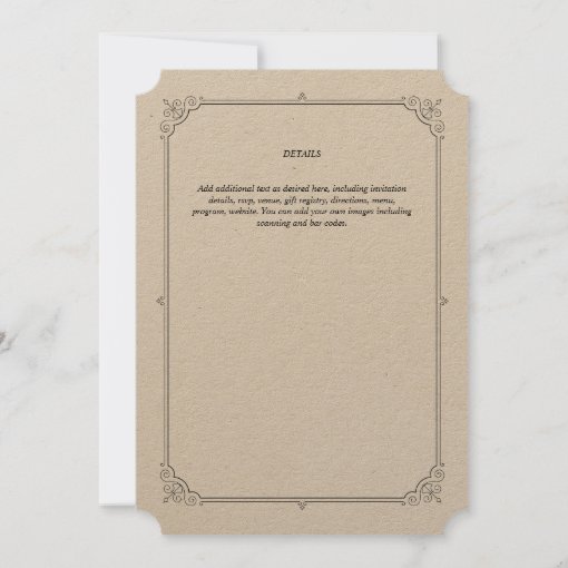 Vintage Regency Kraft Wedding Invitations | Zazzle