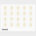 Vintage Regency Monogram Crest Wedding Square Sticker | Zazzle