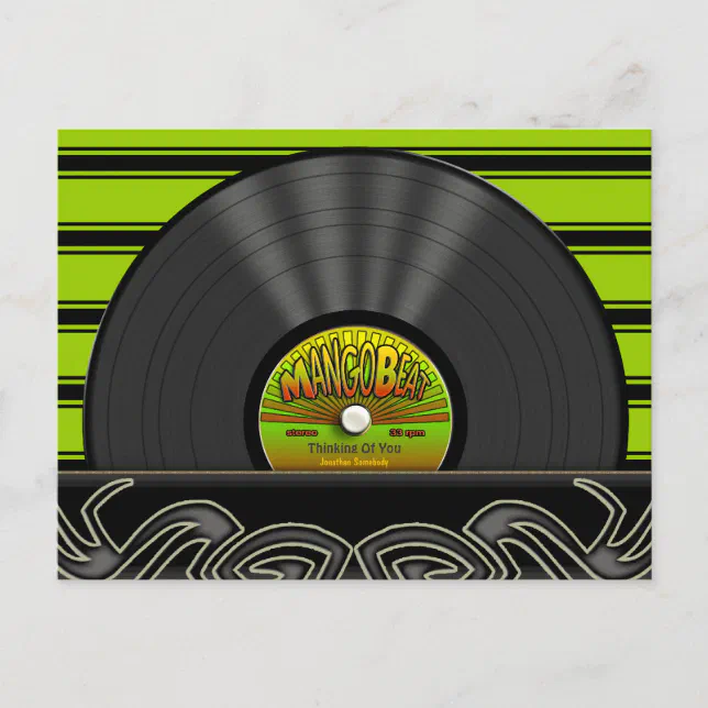 Vintage Reggae Vinyl Record Personalized Postcards | Zazzle