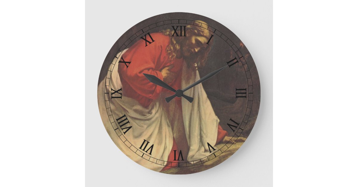 Vintage Religion Jesus Christ Garden of Gethsemane Large Clock | Zazzle