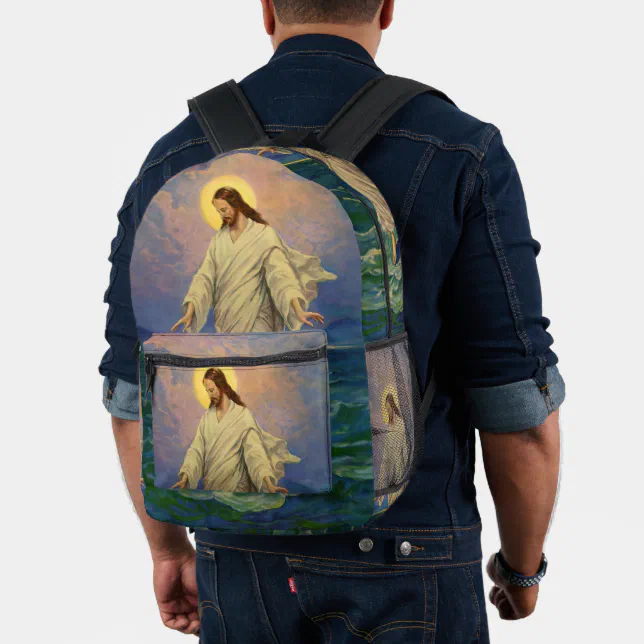 Vintage Religion, Jesus Christ is Walking on Water Printed Backpack ...