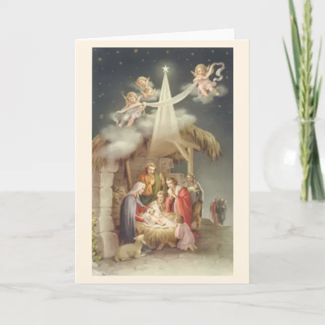 Vintage Religious Christmas Nativity Greeting Card | Zazzle