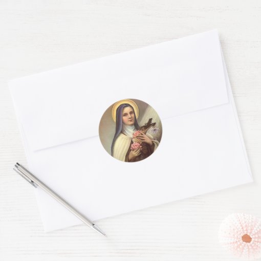 Vintage Religious Easter, Nun with Cross Classic Round Sticker | Zazzle