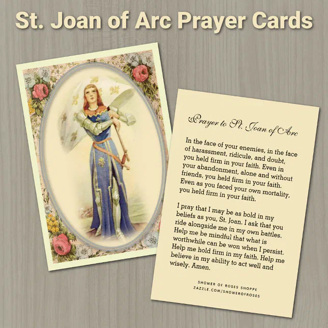 Vintage Religious St. Joan of Arc Prayer Holy Card | Zazzle
