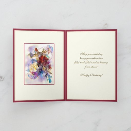 Vintage Religious Virgin Mary Roses Friend Card | Zazzle