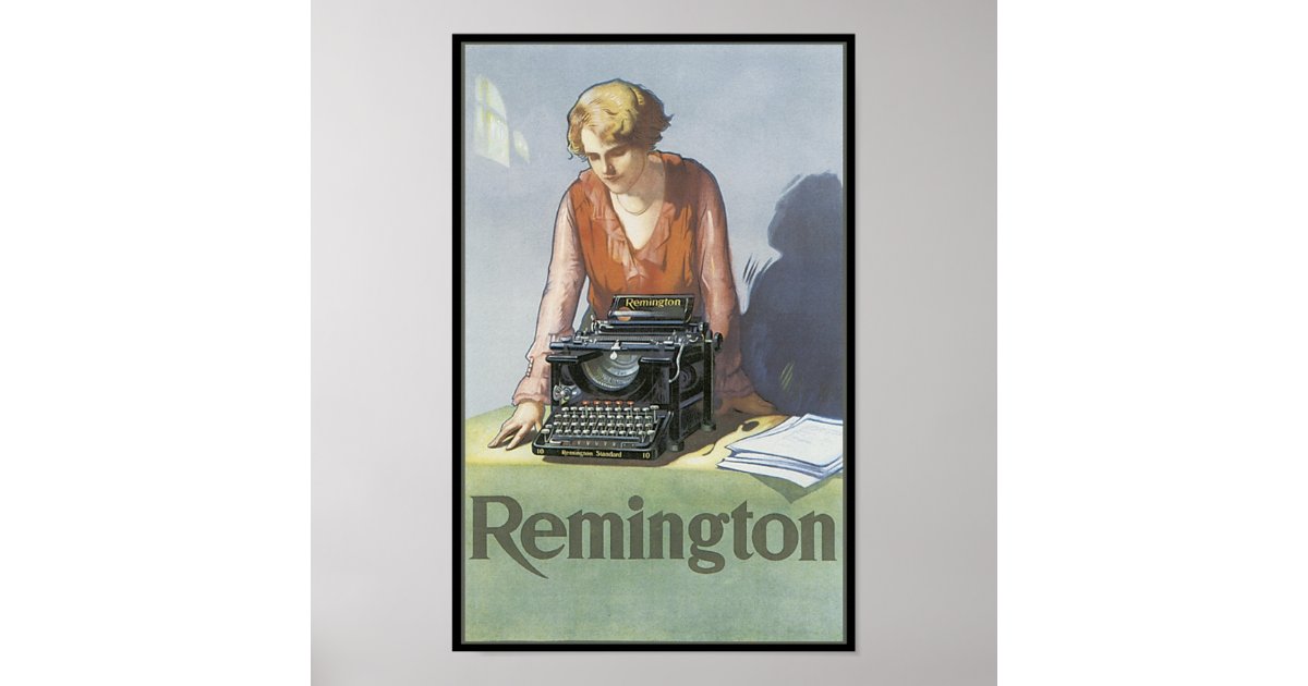 Vintage Remington Typewriter Ad Poster | Zazzle