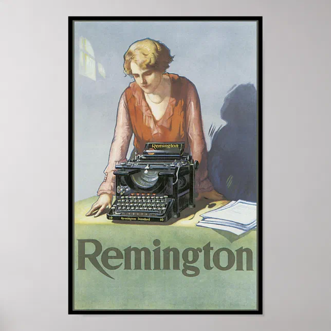 Vintage Remington Typewriter Ad Poster | Zazzle