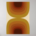 Vintage Retro 70s Earthy Geometric Rainbow Modern Poster | Zazzle