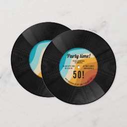 Vintage Retro 70's Vinyl Record Music Birthday Invitation | Zazzle