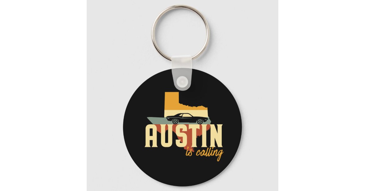 Vintage Retro Austin Texas TX USA City Map Keychain | Zazzle