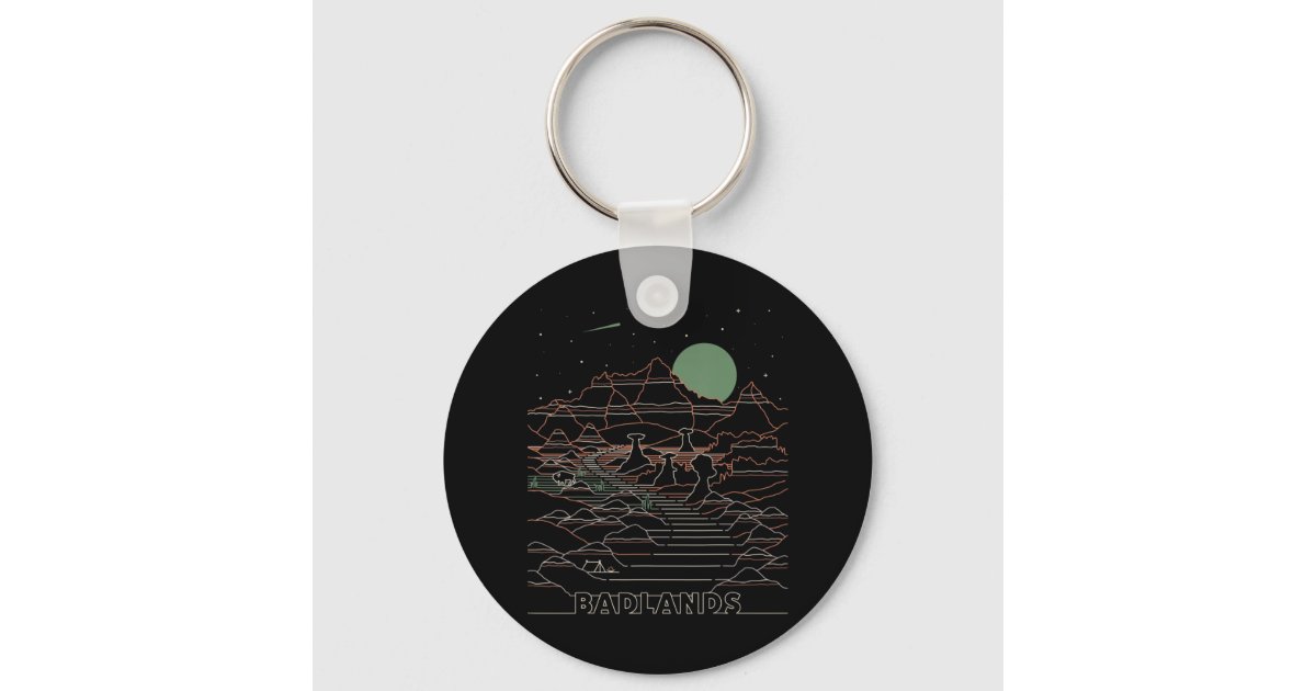 Vintage Retro Badlands National Park South Dakota Keychain | Zazzle