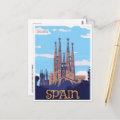 vintage retro Barcelona Spain Travel Art Postcard | Zazzle