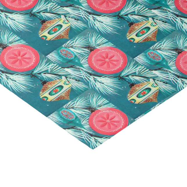 Vintage retro bulb pattern Christmas tissue Tissue Paper | Zazzle