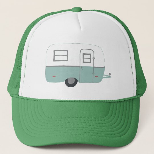 Vintage Retro Camper Trailer - road trip time Trucker Hat | Zazzle.com