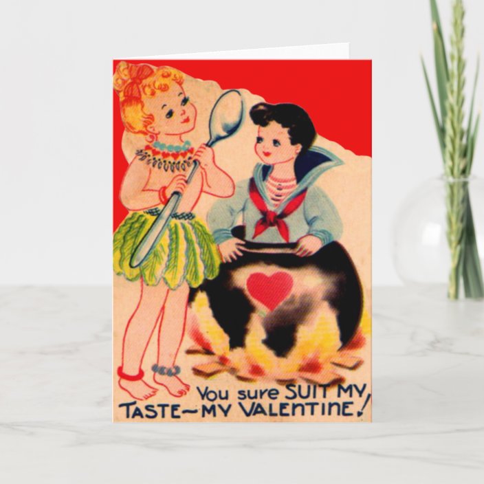 Vintage Retro Cannibal Valentine Card | Zazzle.com