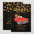 Vintage Retro Car and Santa Claus Christmas Invitation | Zazzle