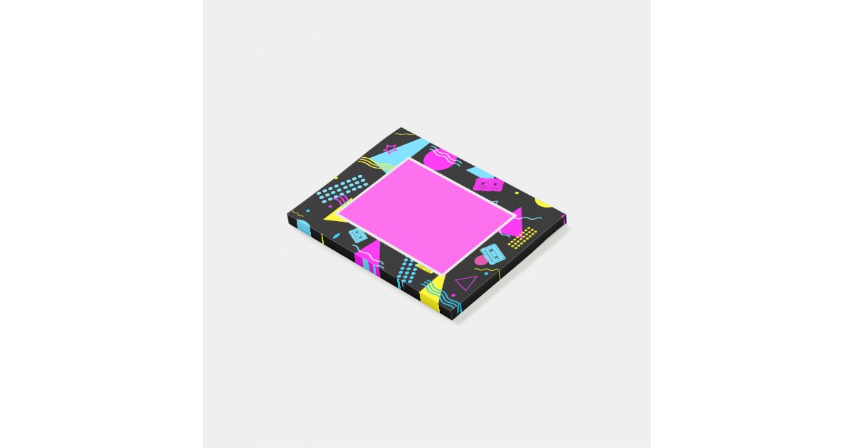 Vintage Retro Cassette Tape And 80's Style Post-it Notes | Zazzle