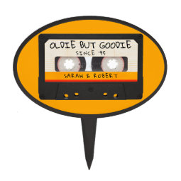 Vintage Retro Cassette Tape Wedding Cake Topper | Zazzle