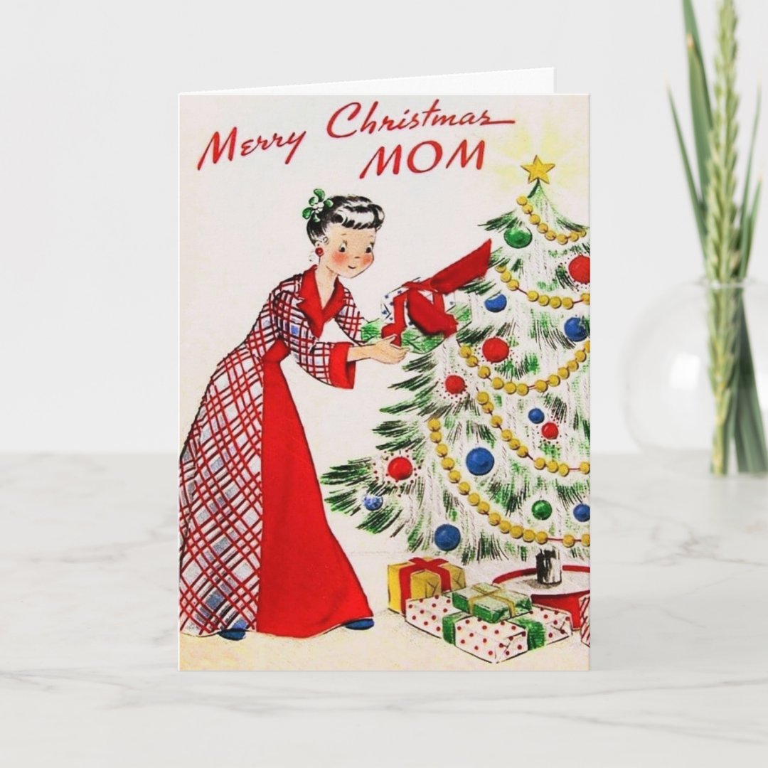 Vintage Retro Christmas Greeting Card | Zazzle