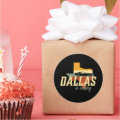 Vintage Retro Dallas Texas USA City Map Classic Round Sticker | Zazzle