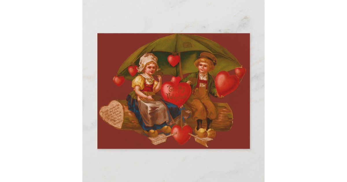 Vintage Retro Dutch Valentine Card | Zazzle