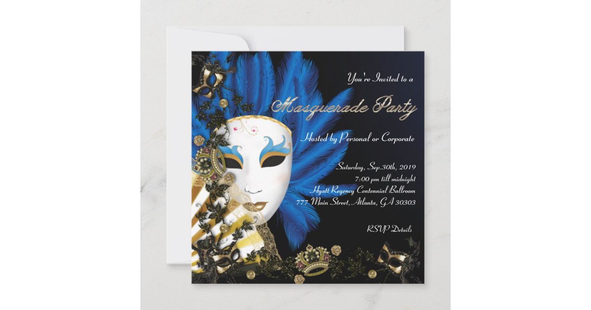 Vintage Retro Elegant Masquerade Party Invite | Zazzle