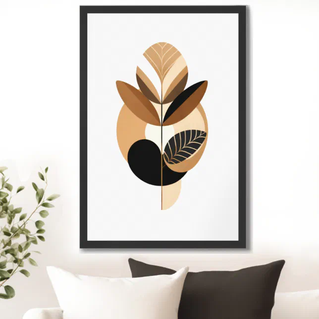 Vintage Retro Floral Mid Century Modern Poster | Zazzle