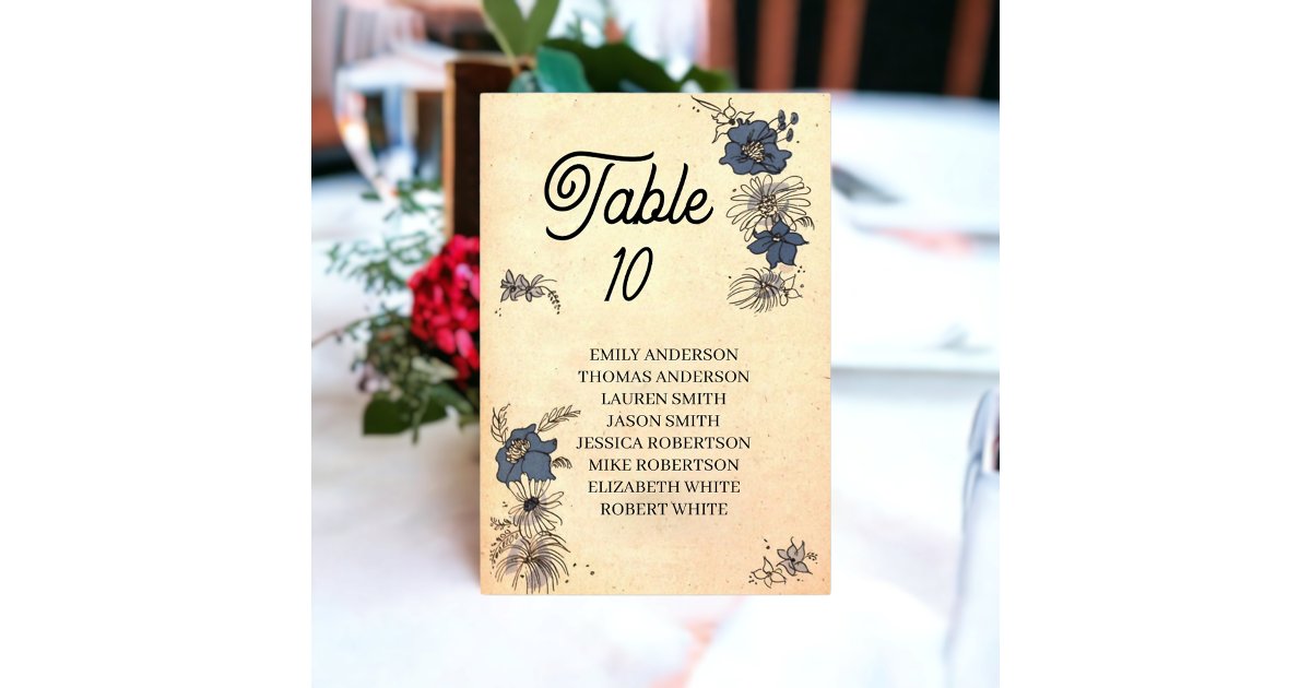 Vintage Retro Floral Old Comic Book Rustic Wedding Table Number | Zazzle