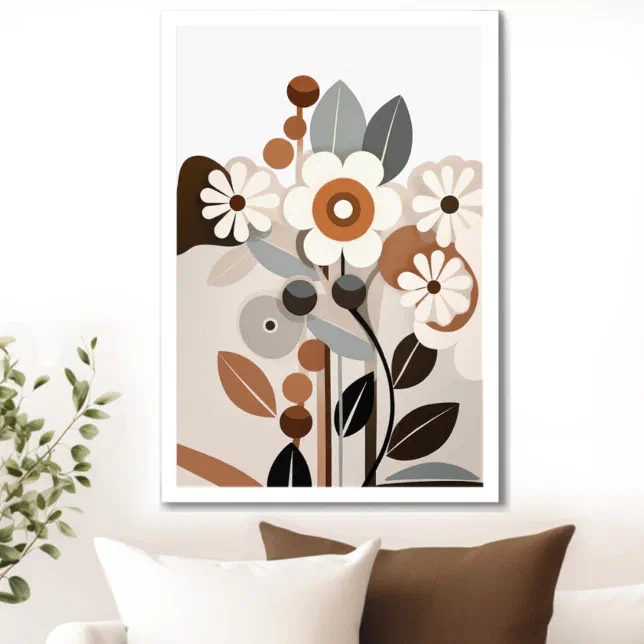 Vintage Retro Floral Poster | Zazzle