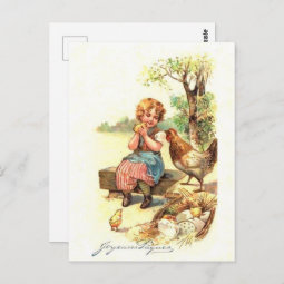 Vintage Retro French Easter Card | Zazzle