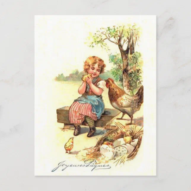 Vintage Retro French Easter Card | Zazzle