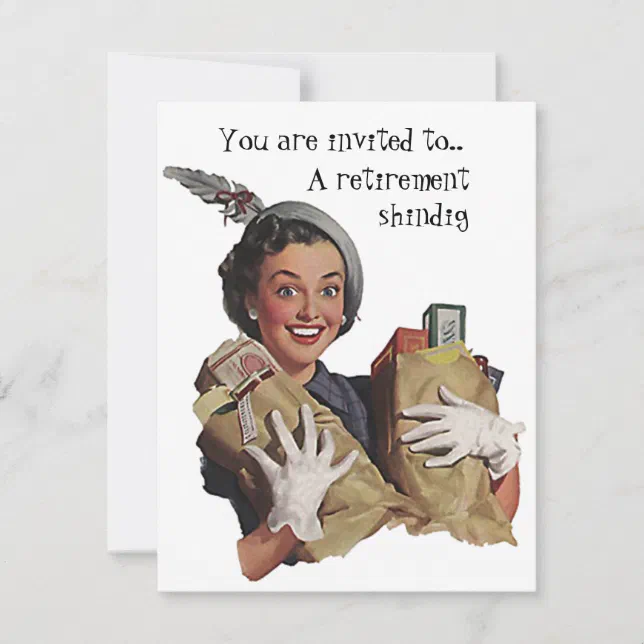 Vintage Retro fun Retirement Party Invitations | Zazzle